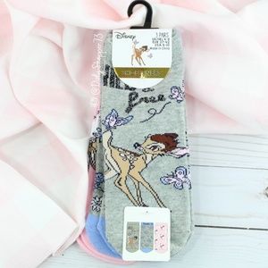 Disney | Accessories | Bambi And Butterfly Shoe Liner Socks Set Of 3 ...